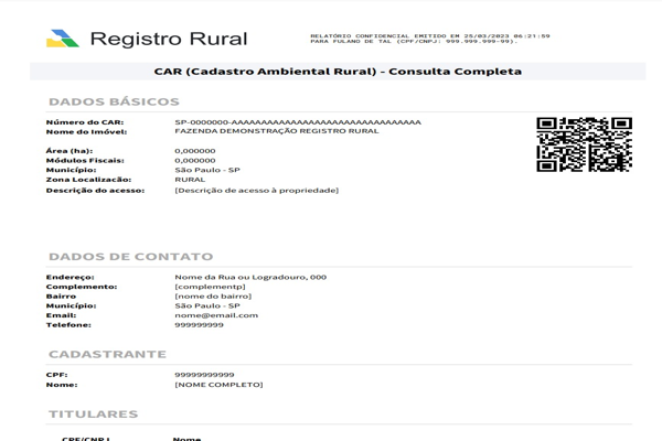 Jose | Pessoa Física com 2 imóveis | Registro Rural